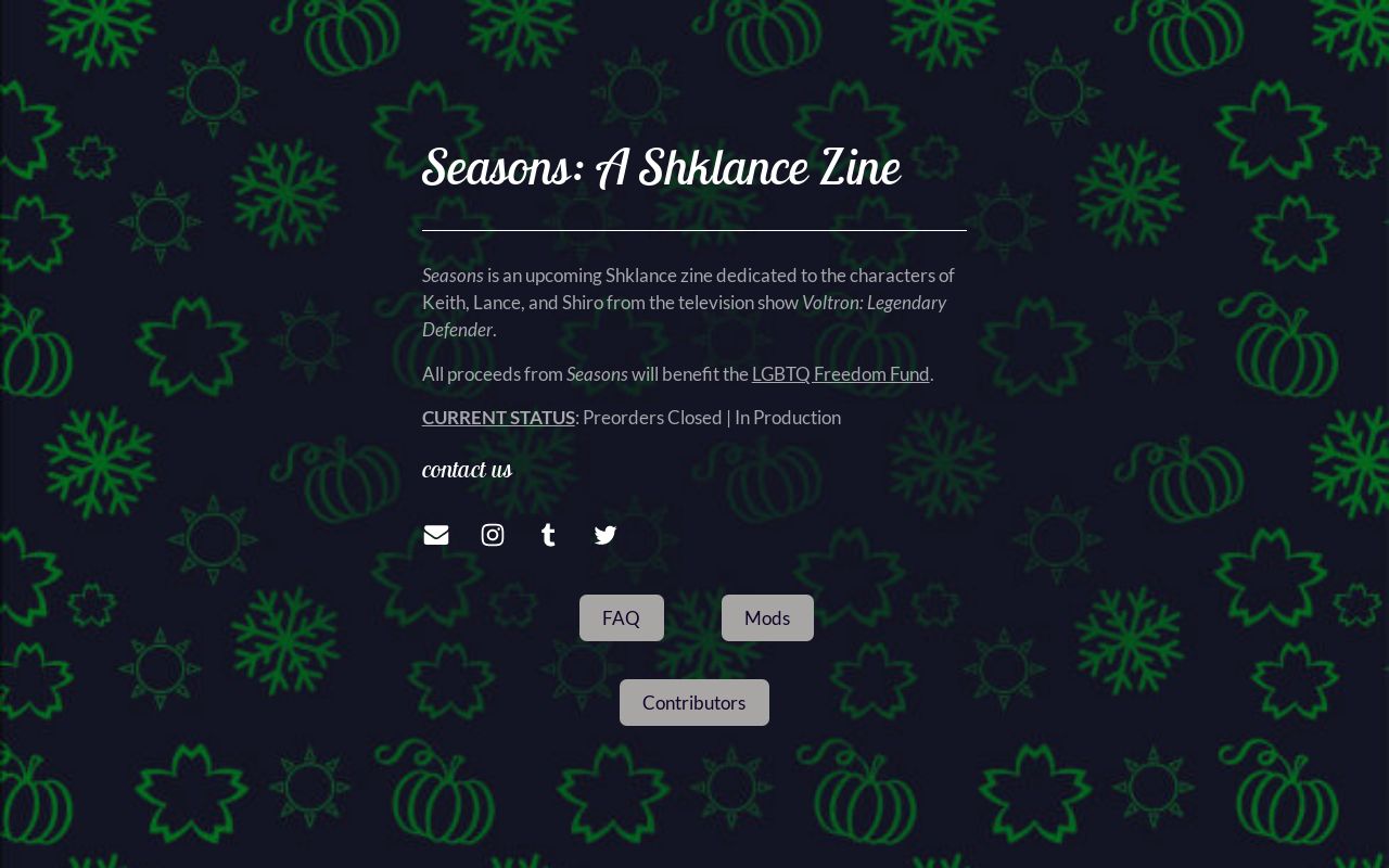 Seasons: A Shklance Zine